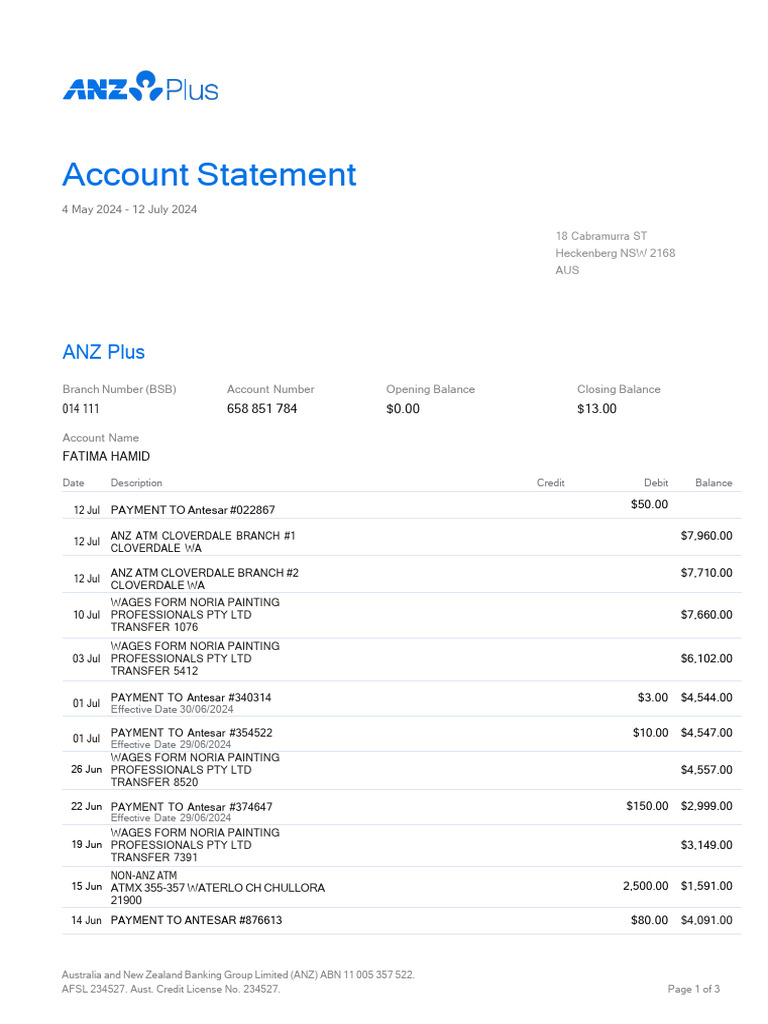 ANZ Plus Statement May - Jul2024 | PDF