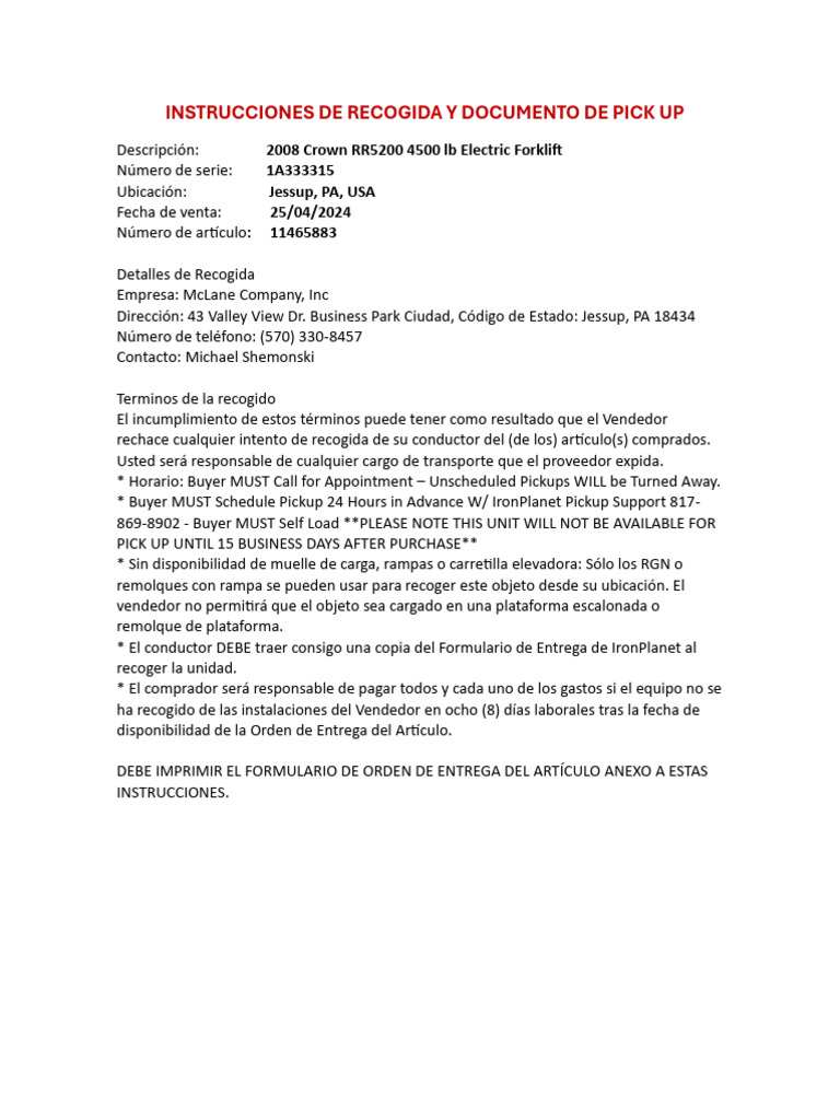 2008 Crown RR5200 | PDF