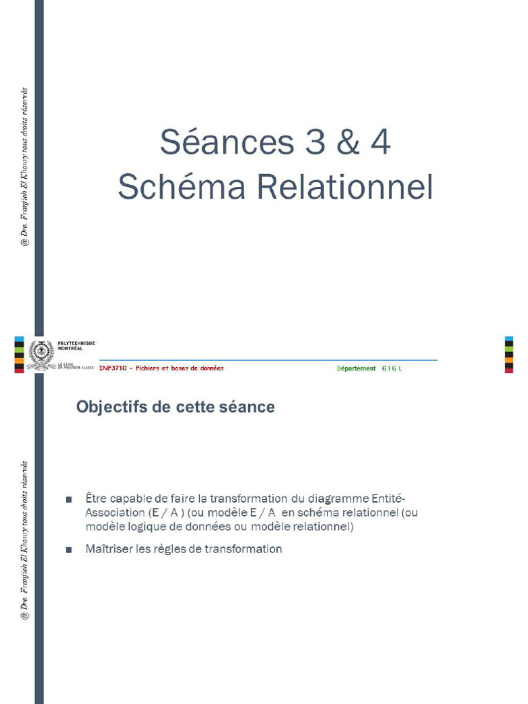 Seances 3 - Schéma Relationnel | PDF