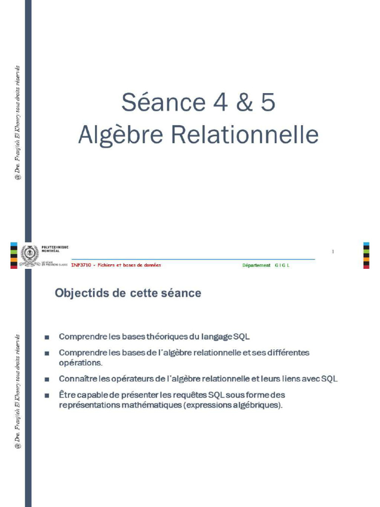 S 45 - Algèbre Relationnelle | PDF