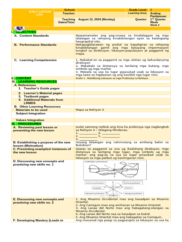 Araling Panlipunan Q1 W3 Day 1 | PDF