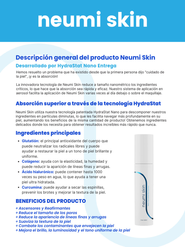 Neumi Skin Product Sheet | PDF