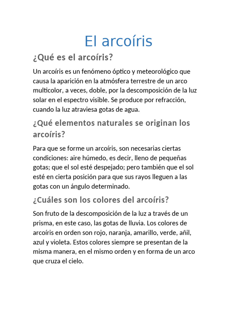 El arcoíris | PDF