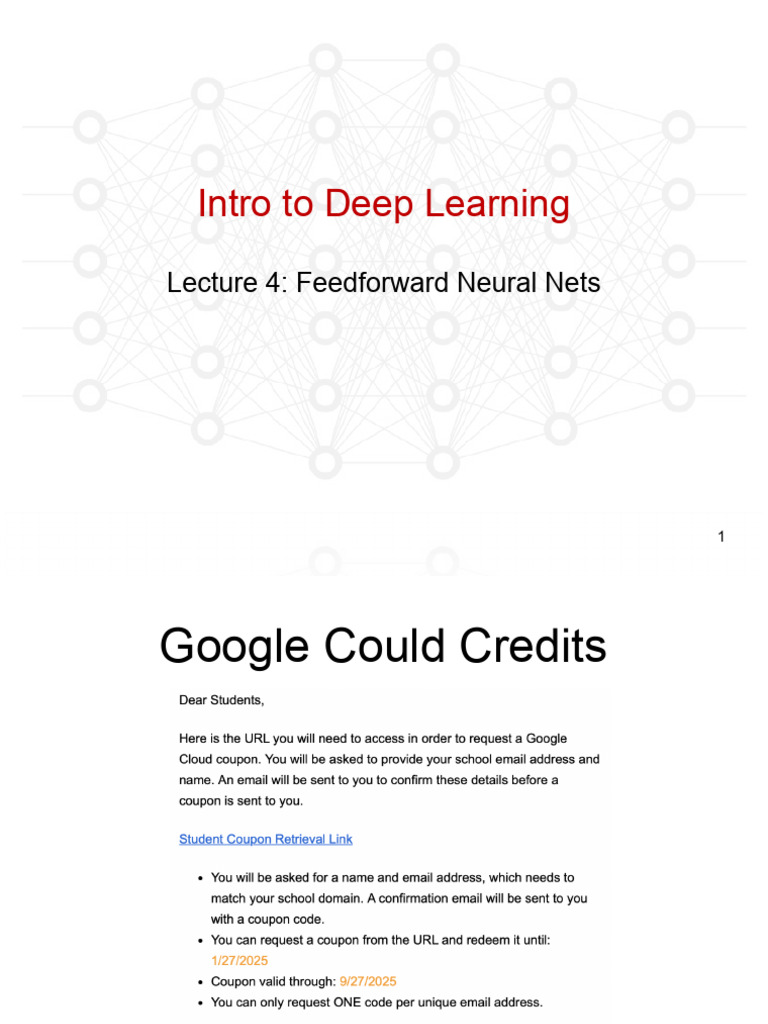 Lecture 04 - Feedforward Networks | PDF