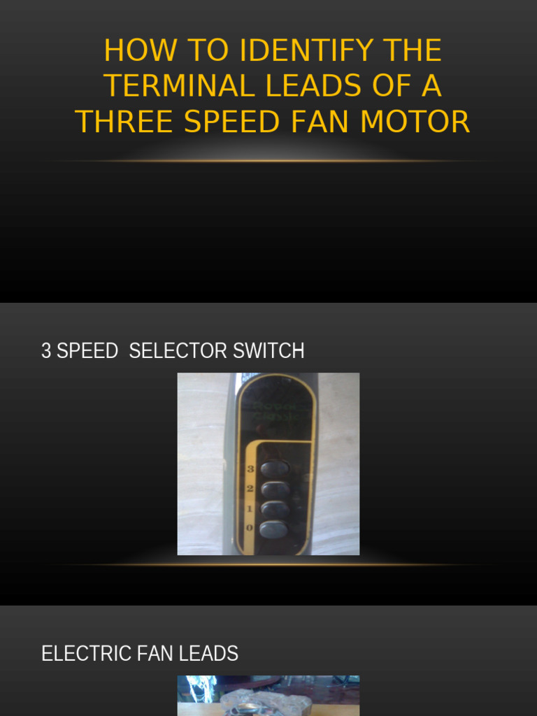 Fan Motor Terminal Guide | PDF