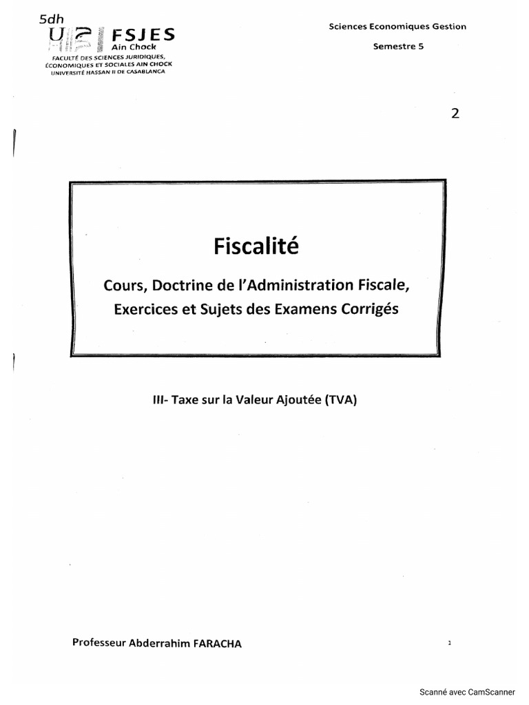 Fiscalite Prof Faracha | PDF