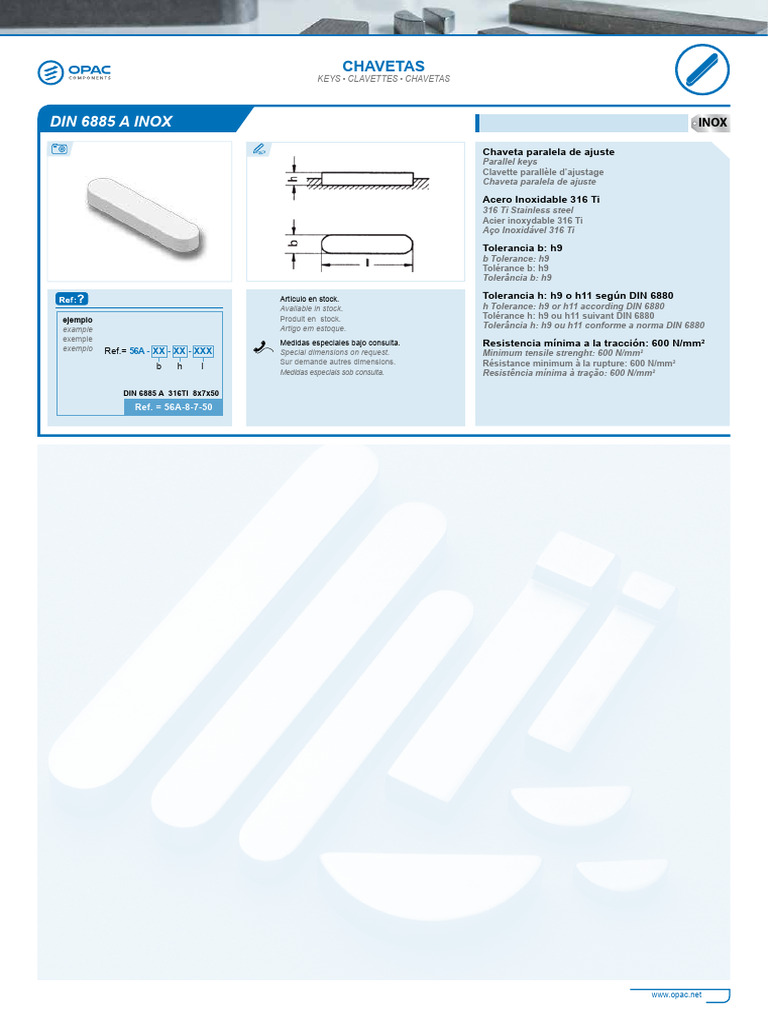 DIN 6885 A INOX | PDF