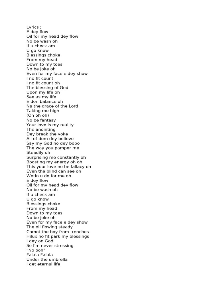 Lyrics Pdf