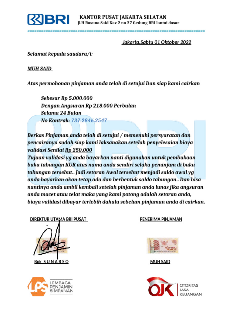 Bri Pusat Jakarta | PDF