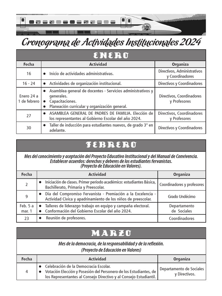 Cronograma CFC 2024 | PDF