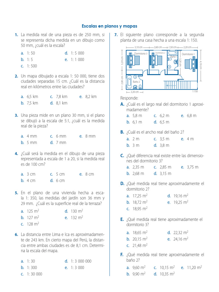 Escalas y medidas en planos y mapas | PDF