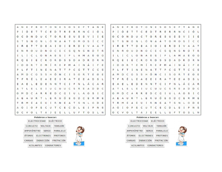 Sopa de Letras Electricidad | PDF