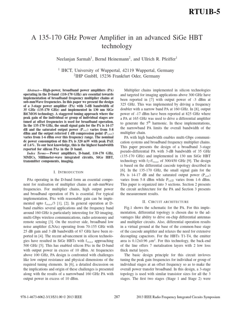 Advanced SiGe HBT | PDF