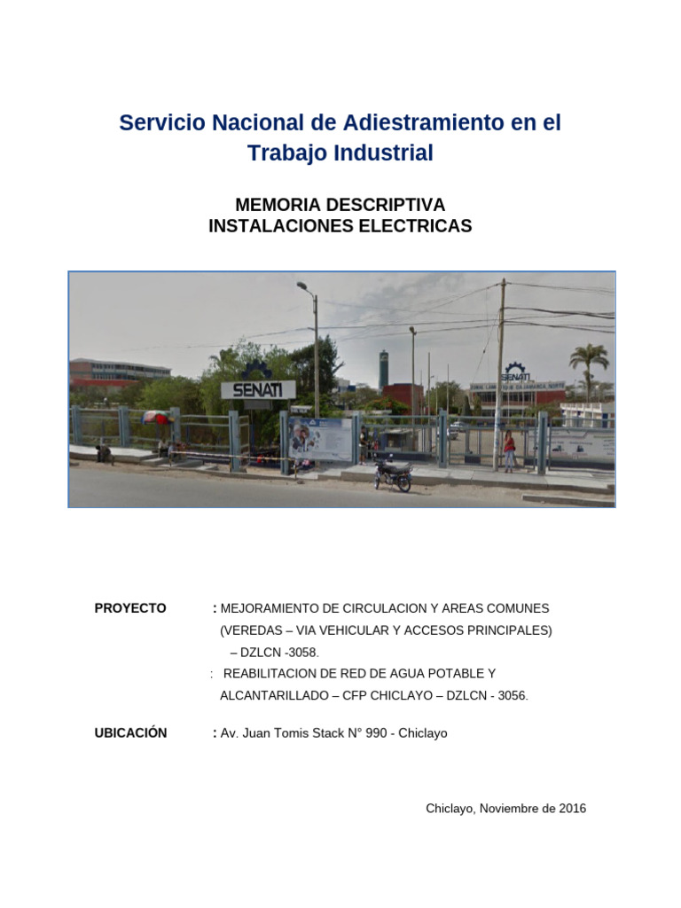 5 Memoria Descriptiva Iiee Senati Chiclayo | PDF