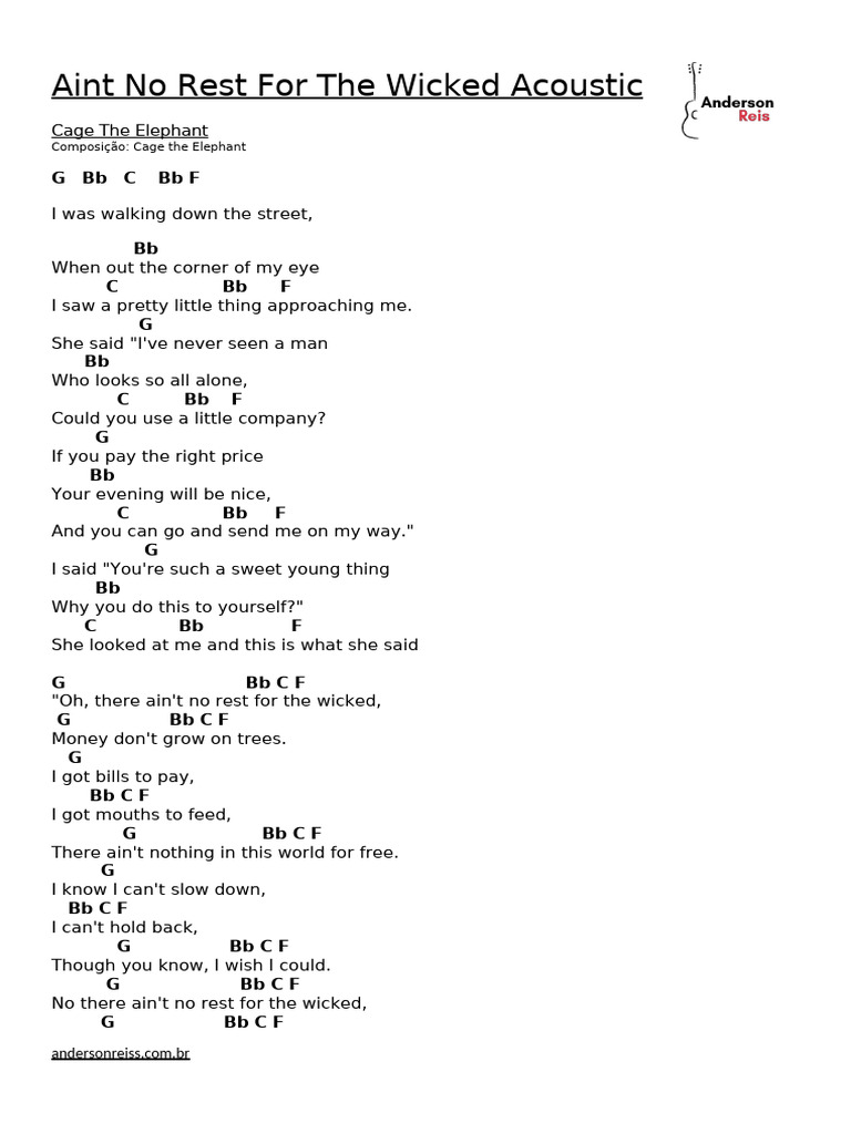 Aint No Rest For The Wicked Acordes | PDF