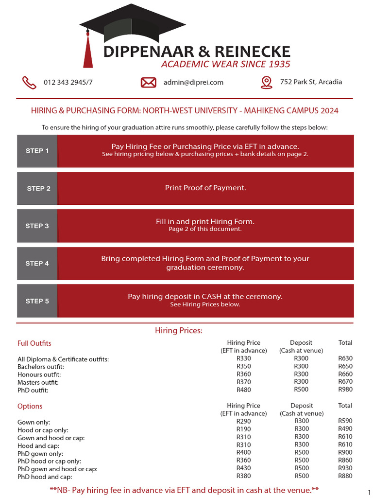 D&R - NWU Mahikeng Form 2024 | PDF