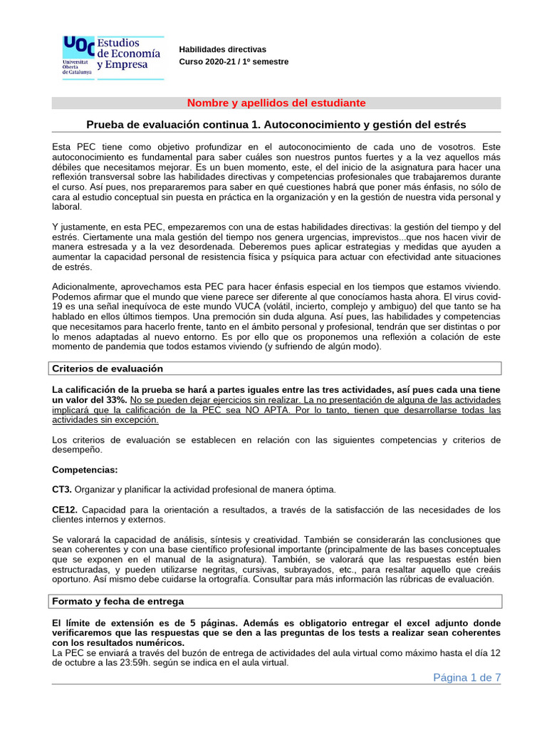 HabilidadesDirectivas PEC1 | PDF