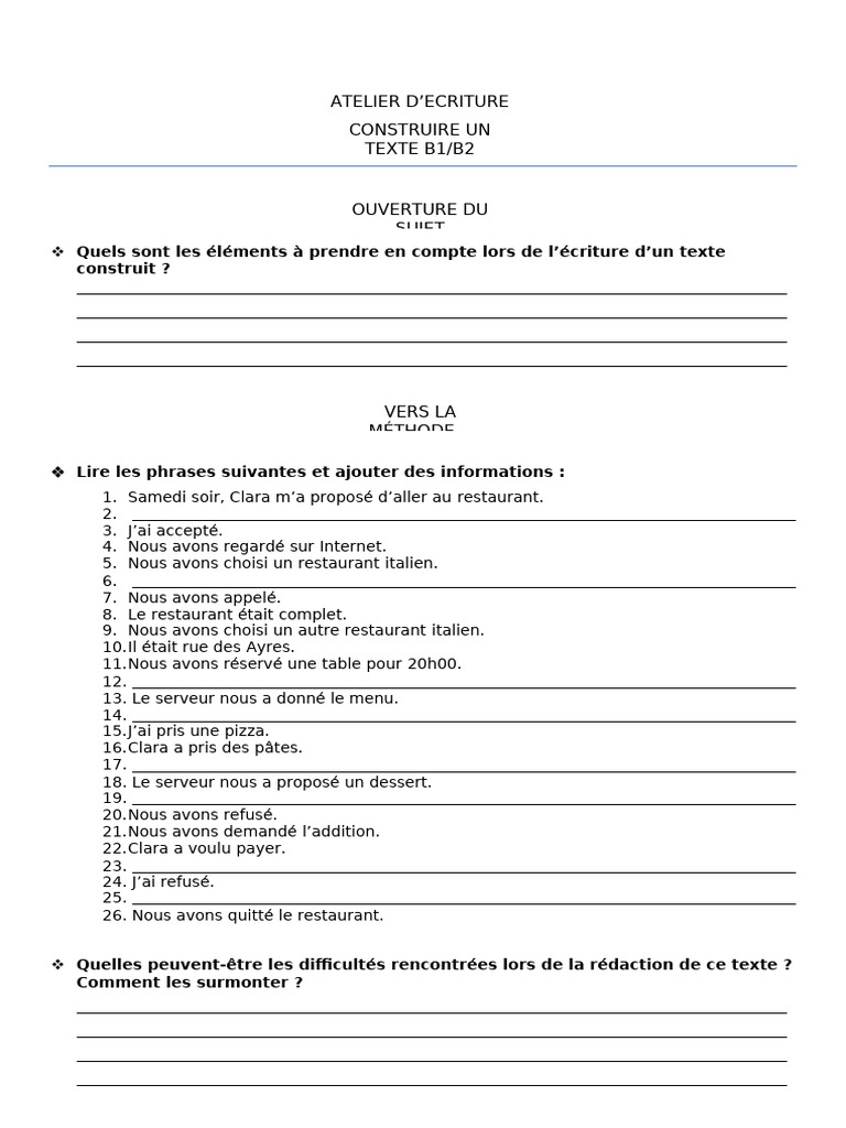 Construire Un Texte B1-B2 | PDF