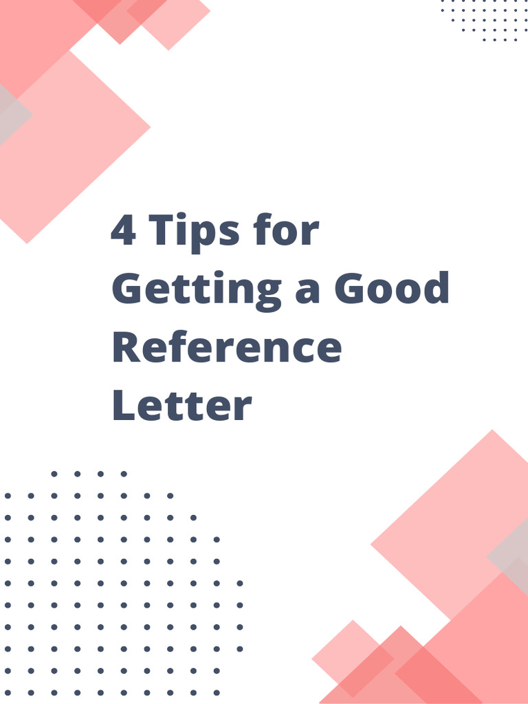 4 Tips For Getting A Good Reference Letter Pdf