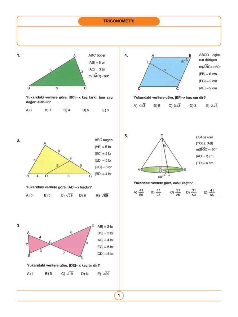 Trigonometri 2 (Teoremler) | PDF