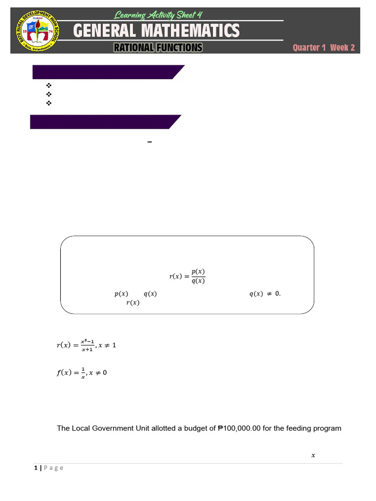 Rational Equation | PDF | Polynomial | Function (Mathematics)
