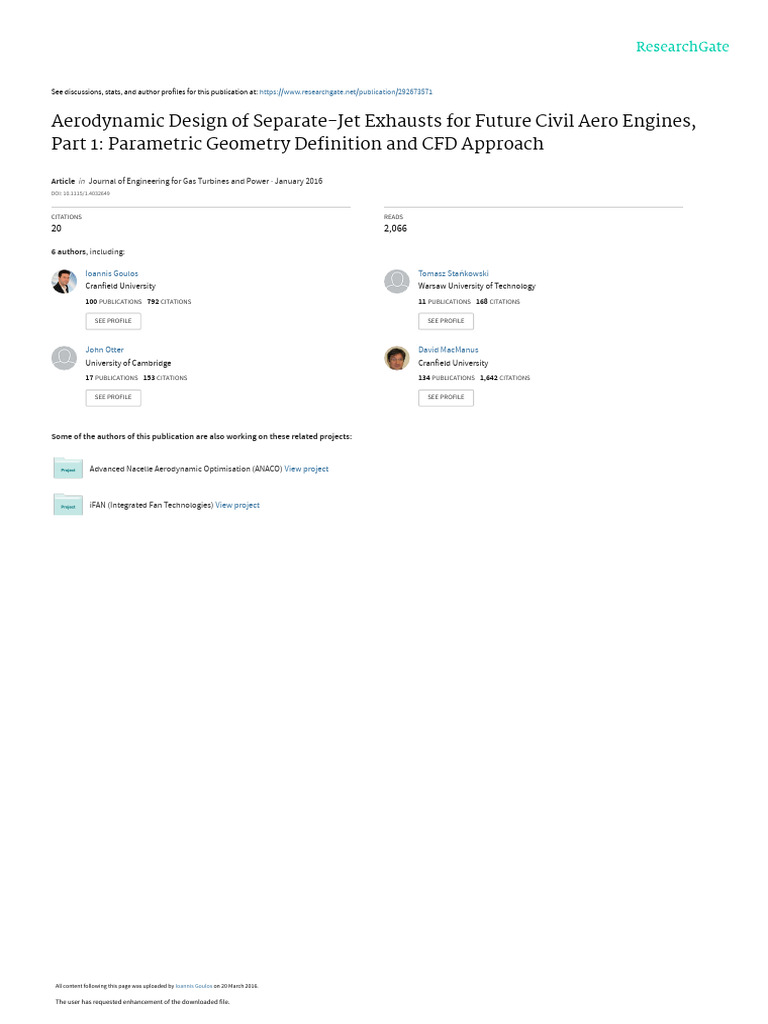 Aerodynamic Design of Separate-Jet Exhausts for Future Civil Aero ...