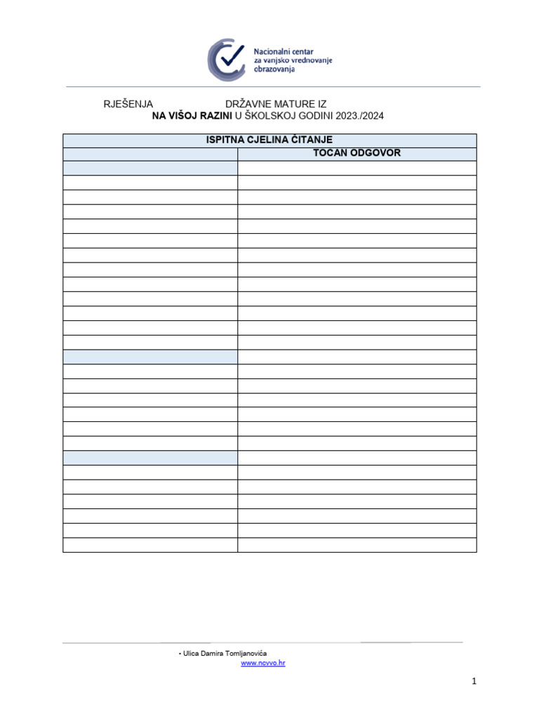 ENG A D-S065 Klju Za Odgovore | PDF