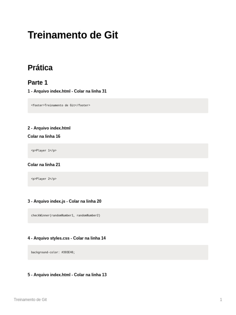 Treinamento de Git | PDF