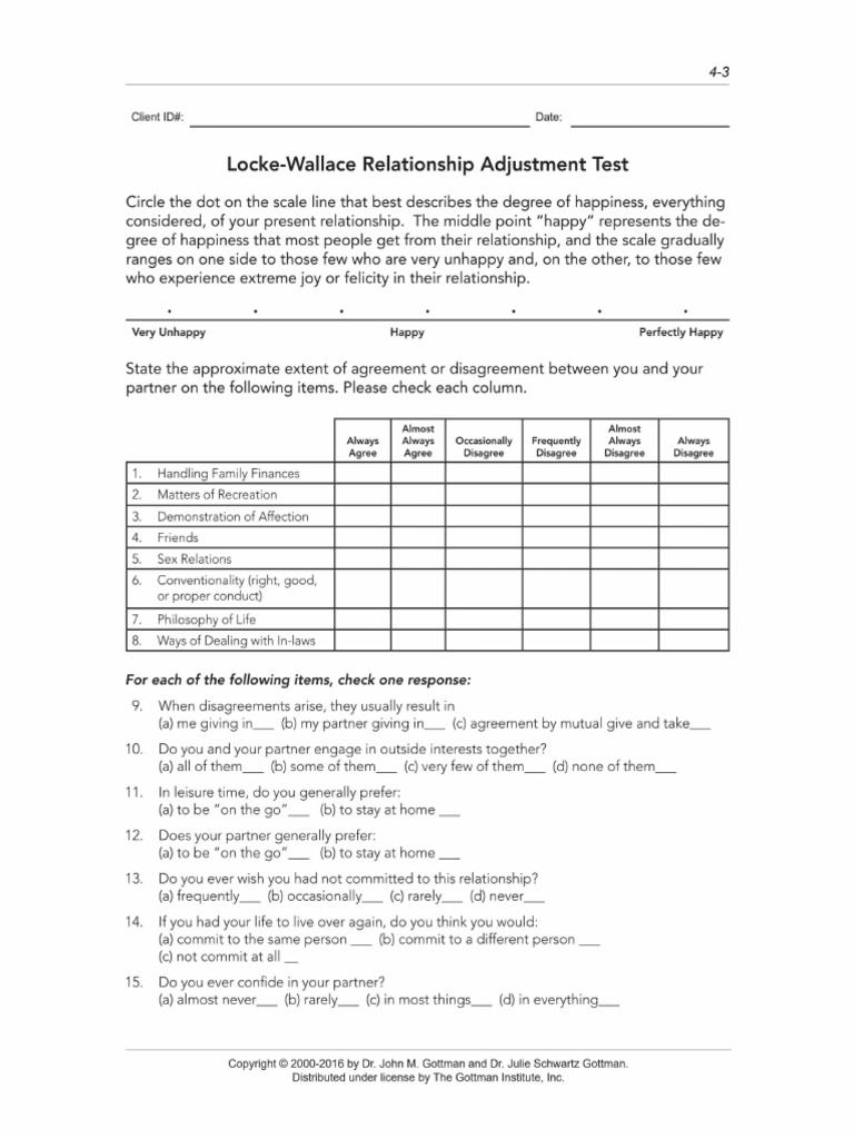 Gottman Questionnaires | PDF