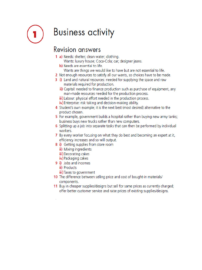 Answers To Chapter 1 Short Questions | PDF