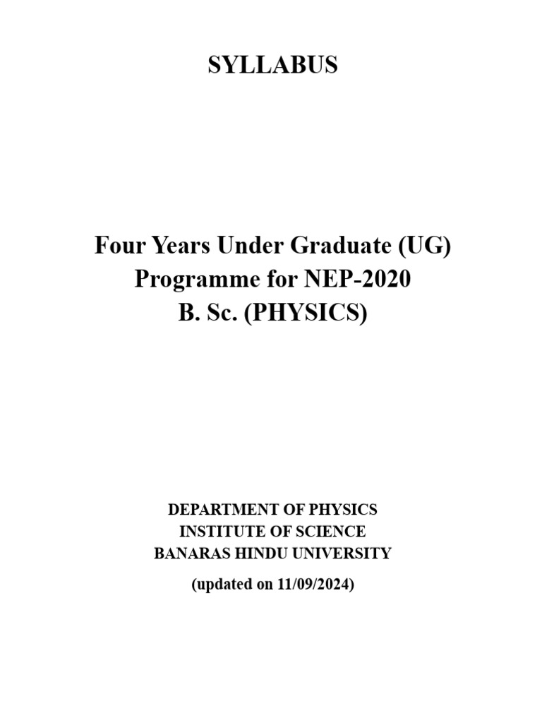 Final Syllabus UG NEP (11!09!2024) | PDF | Entropy | Optics
