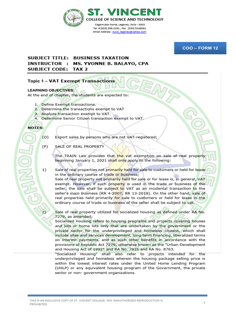 Tax2 - Midterm Module | PDF