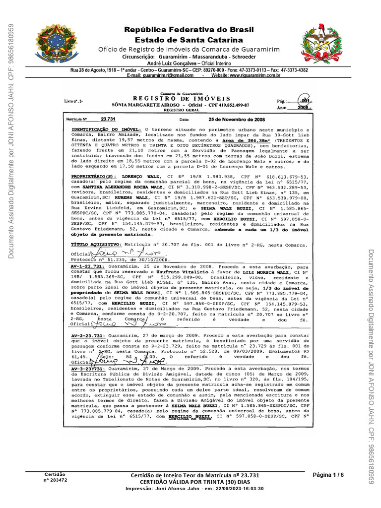 Matrícula Imóvel | PDF