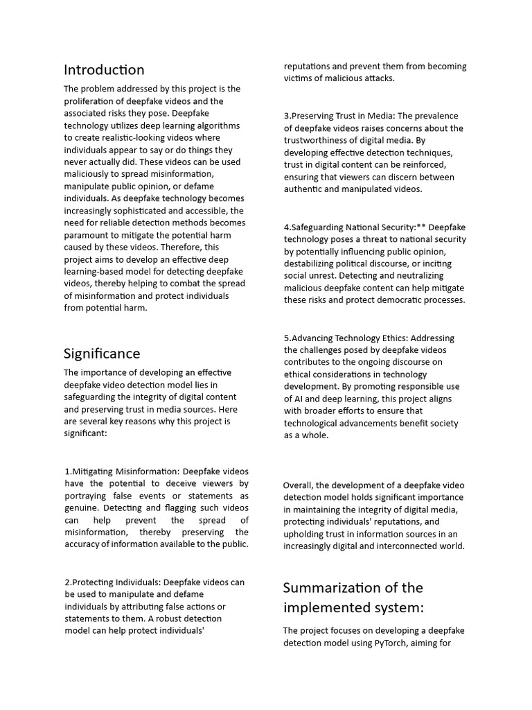 A12 Deepfake Detection Implementation Pdf Deep Learning Artificial Neural Network