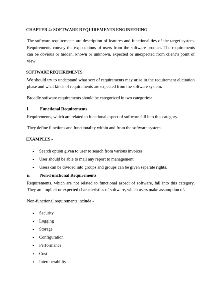 CHAPTER 4-Software Requirements Engineering | PDF