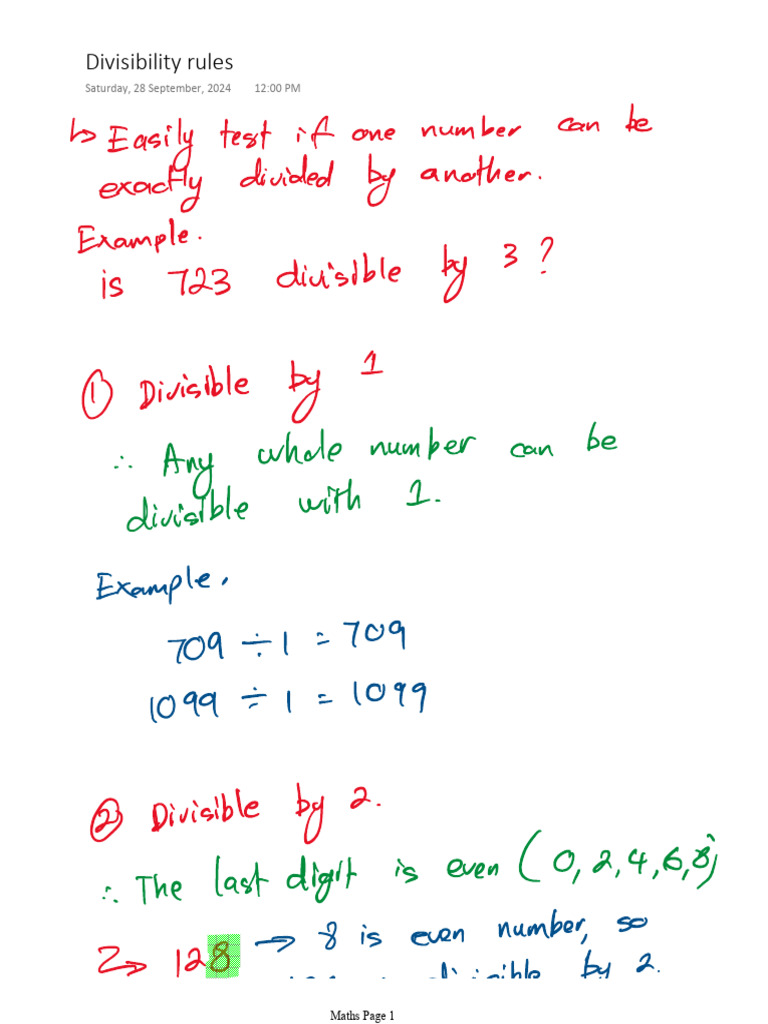 Divisibility Rules | PDF