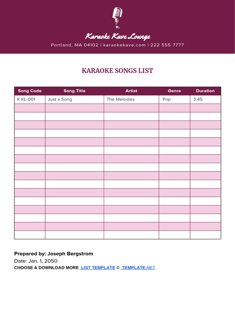 List-Word-Template | PDF