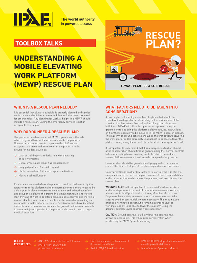 IPAF Toolbox Talks A4 TE 449 0917 1 en GB | PDF