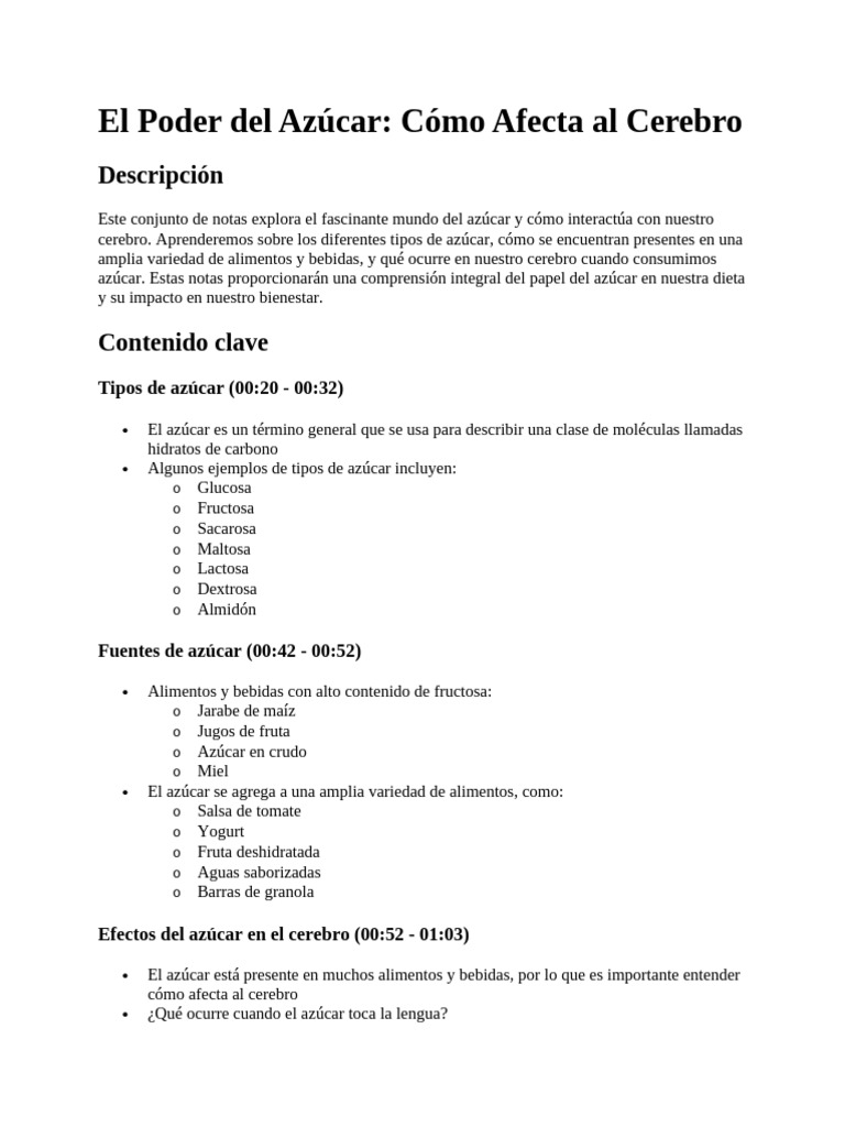 El Poder Del Azúcar | PDF
