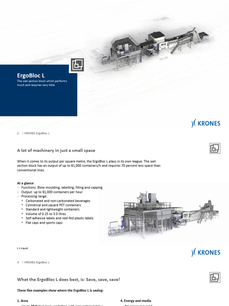 Krones Ergobloc L Wet Section Block Machine | PDF