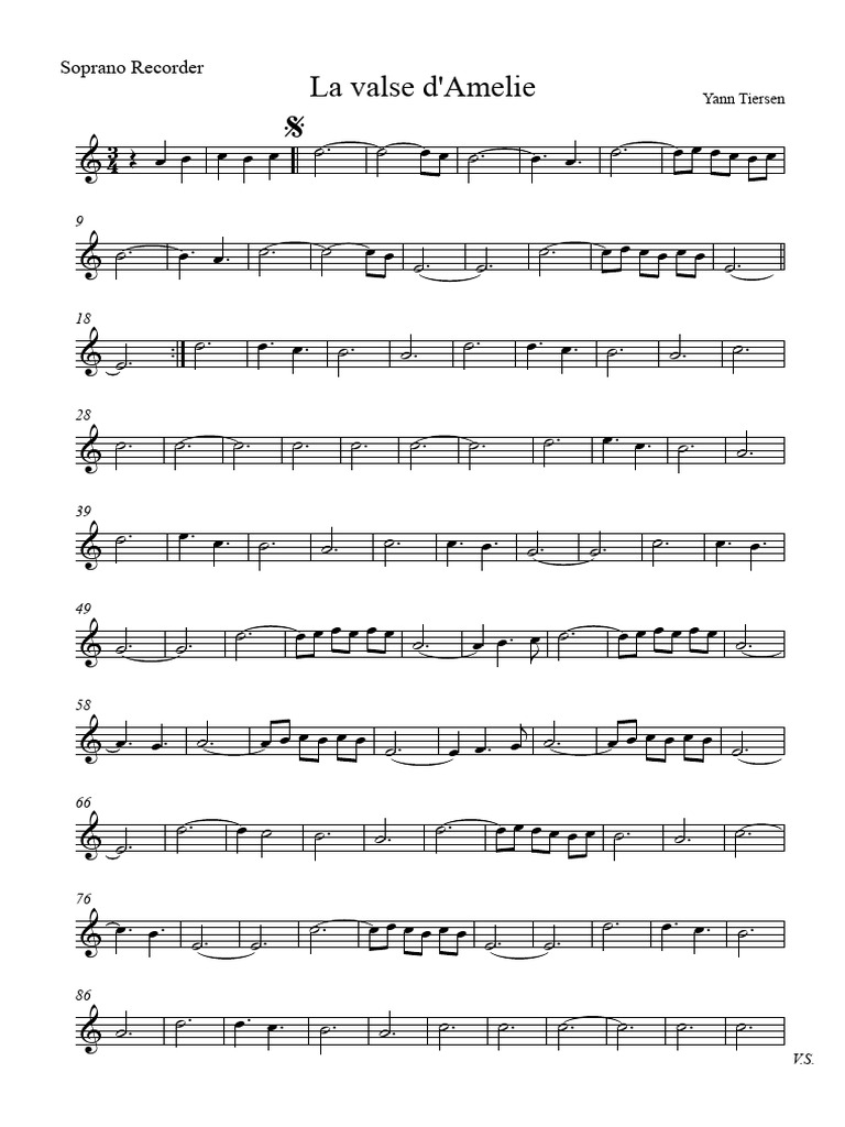 La Valse D Amelie (Cordas) La Valse D Amelie (Cordas) Soprano Recorder ... La Valse D Amelie (Cordas) La Valse D Amelie (Cordas) Soprano Recorder ...