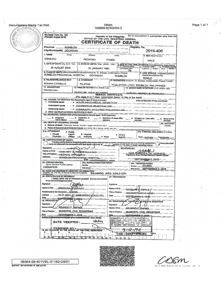 Death Certificate | PDF