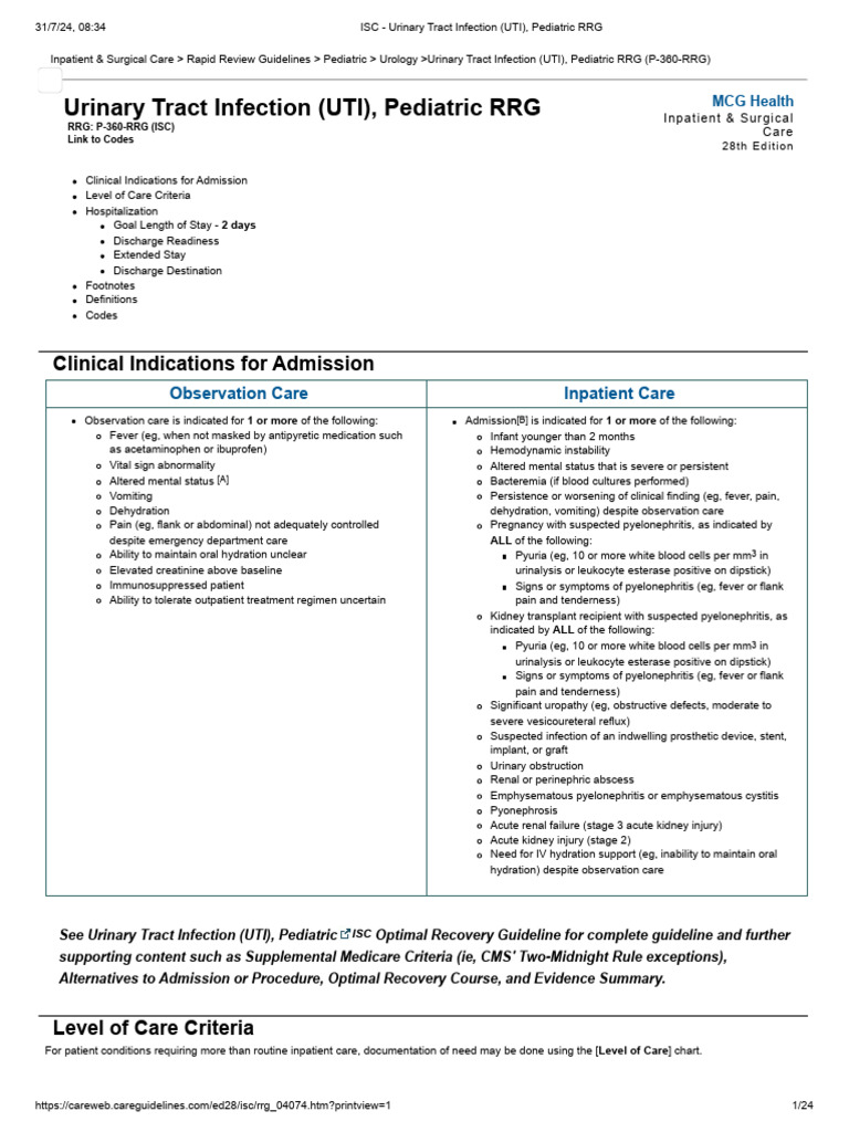 P360 RRG Urinary Tract Infection (UTI), Pediatric | PDF