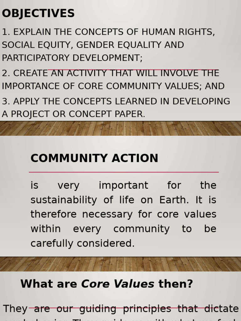 Core Values of Community Action Initiatives | PDF