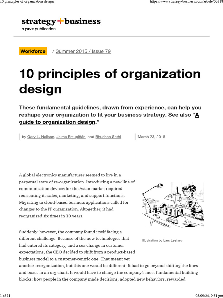 10 principles of organization design | PDF