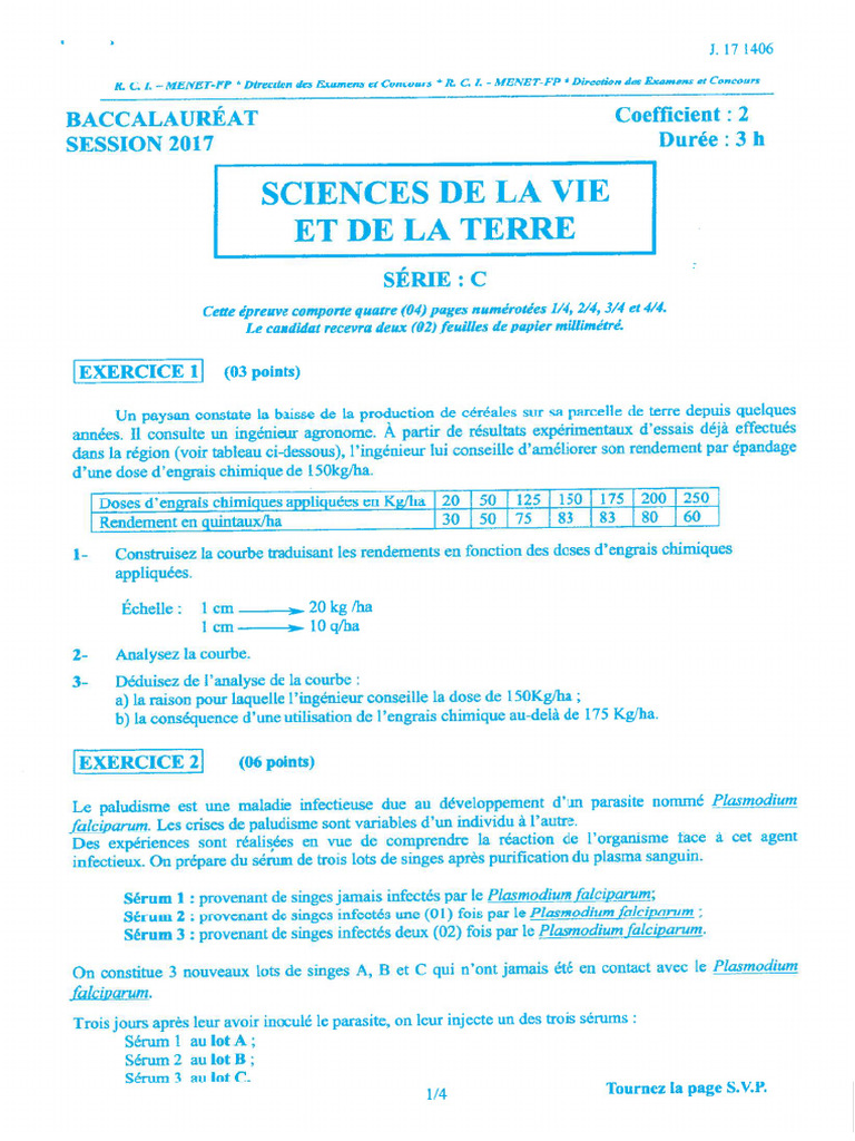 Bac C SVT 2017 | PDF