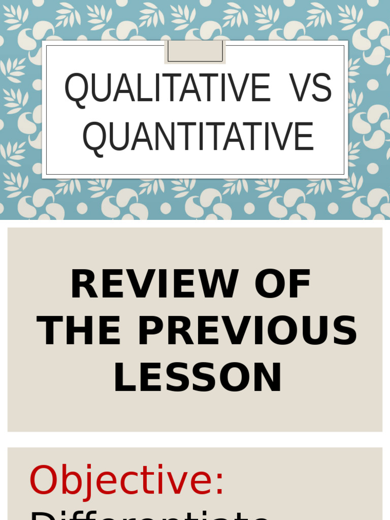 Quali Quanti | PDF