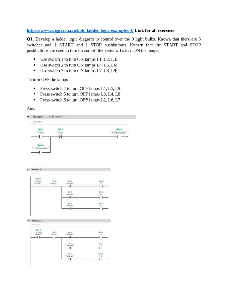 PLC Exercise 2 Solution | PDF PLC Exercise 2 Solution | PDF