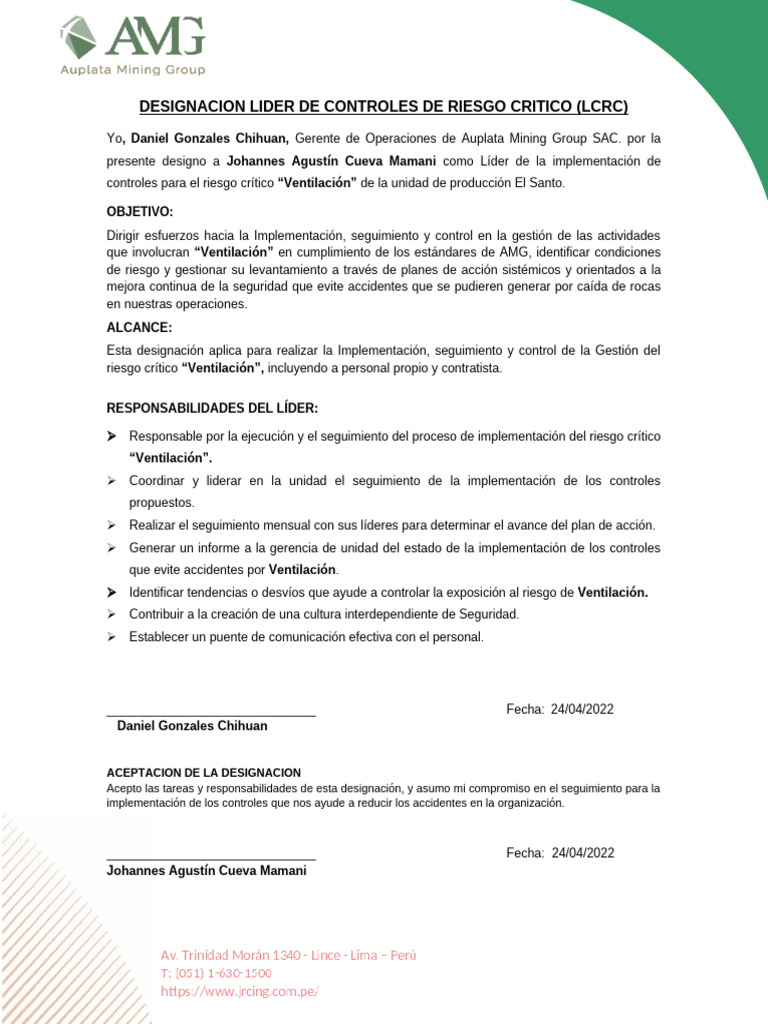Designación de Lideres 2022 RC 03 - AMG | PDF