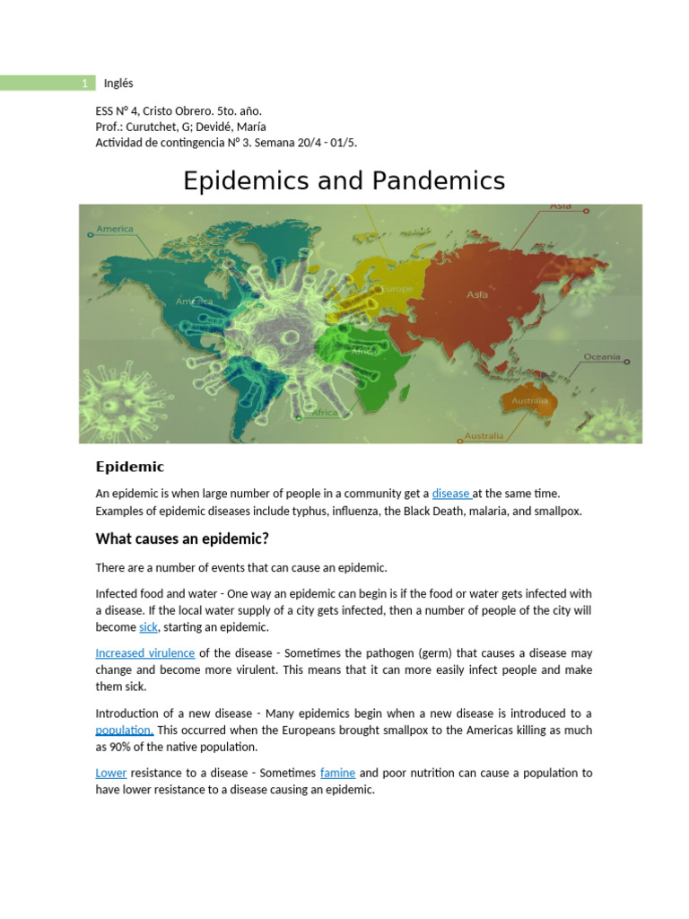 Epidemics and Pandemics | PDF